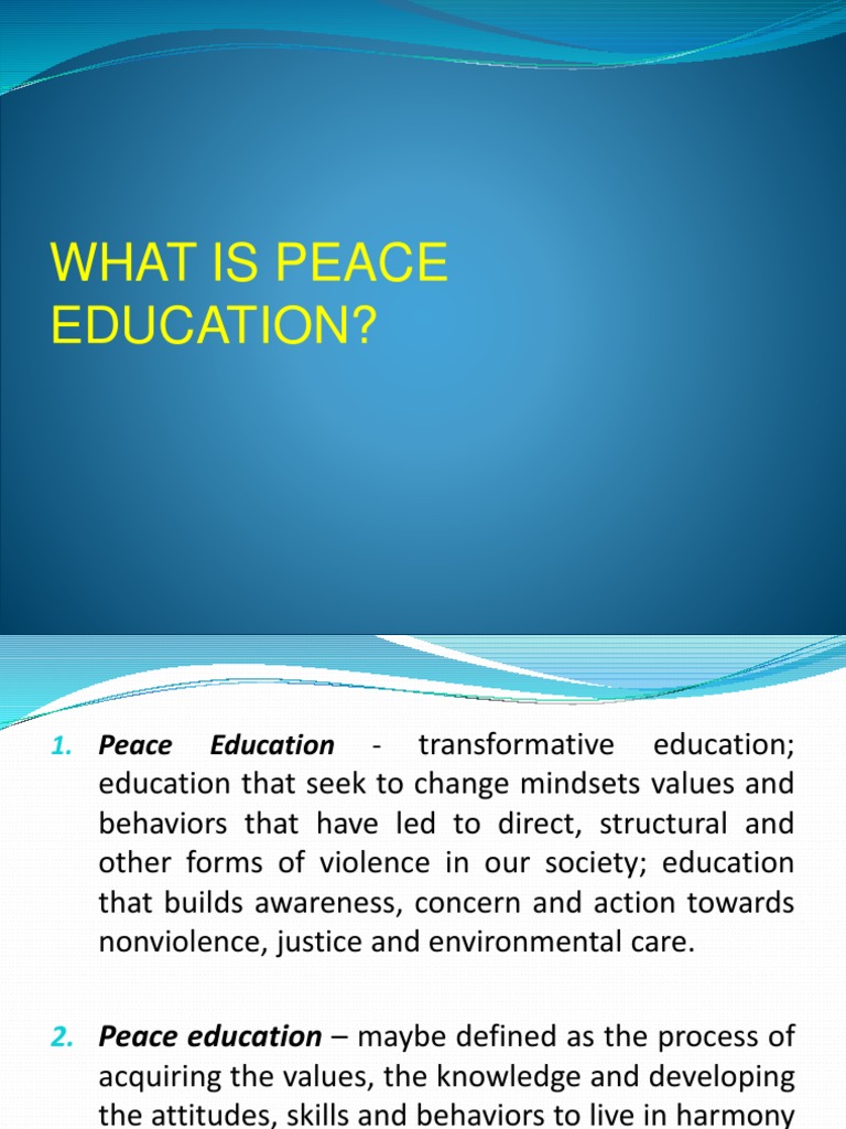 Definition of Peace Education | PDF