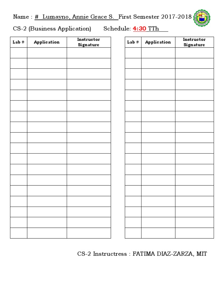 Student Labsheet | PDF