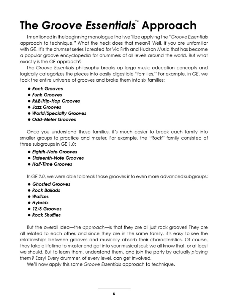The Groove Essentials Approach | PDF