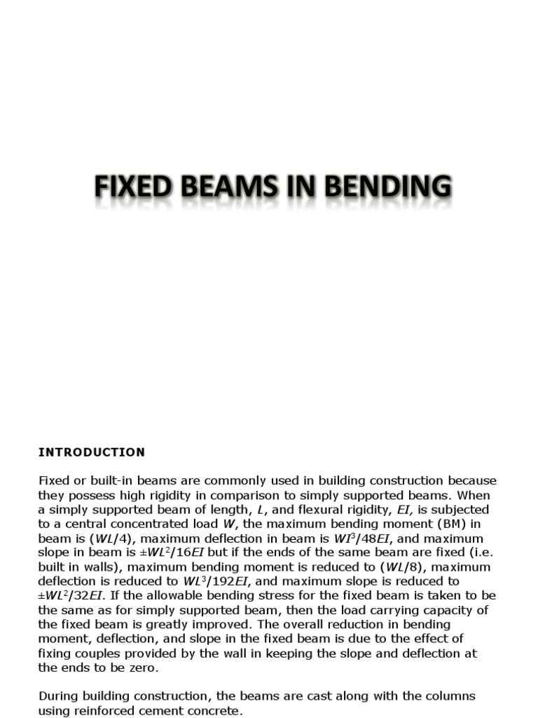 ASM16-Fixed Beams in Bending IV | PDF | Beam (Structure) | Bending