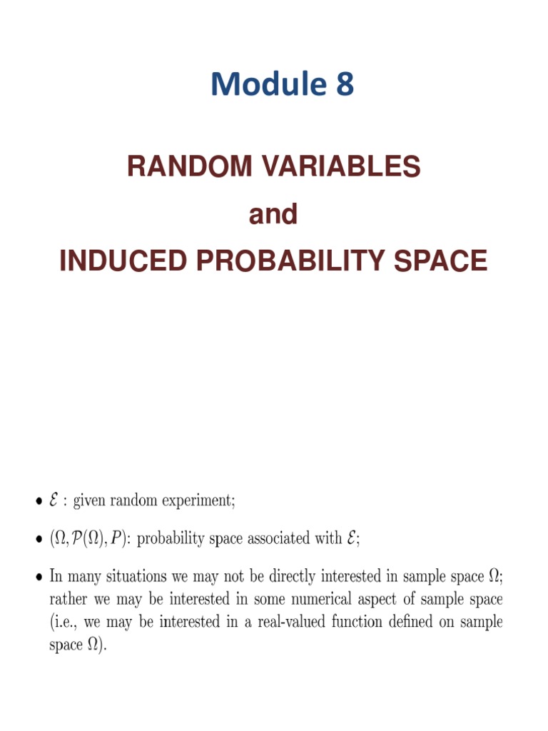 Random Variables and Induced Probability Space | PDF