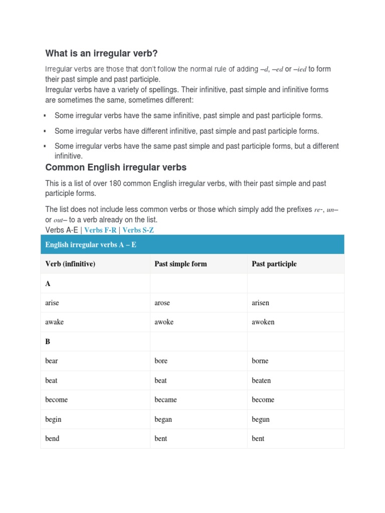 What Is An Irregular Verb?: D Ed Ied | PDF | Semantic Units | Onomastics