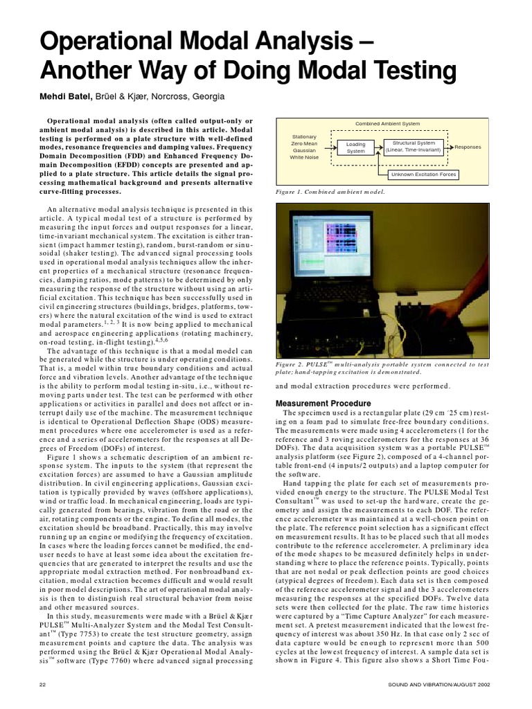 Operational Modal Analysis - Another Way of Doing Modal Testing | PDF ...