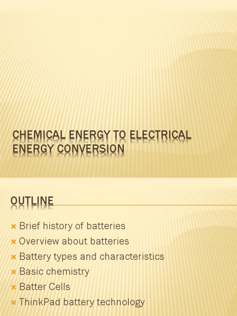 Chemical Energy To Electrical Energy Conversion | Download Free PDF ...