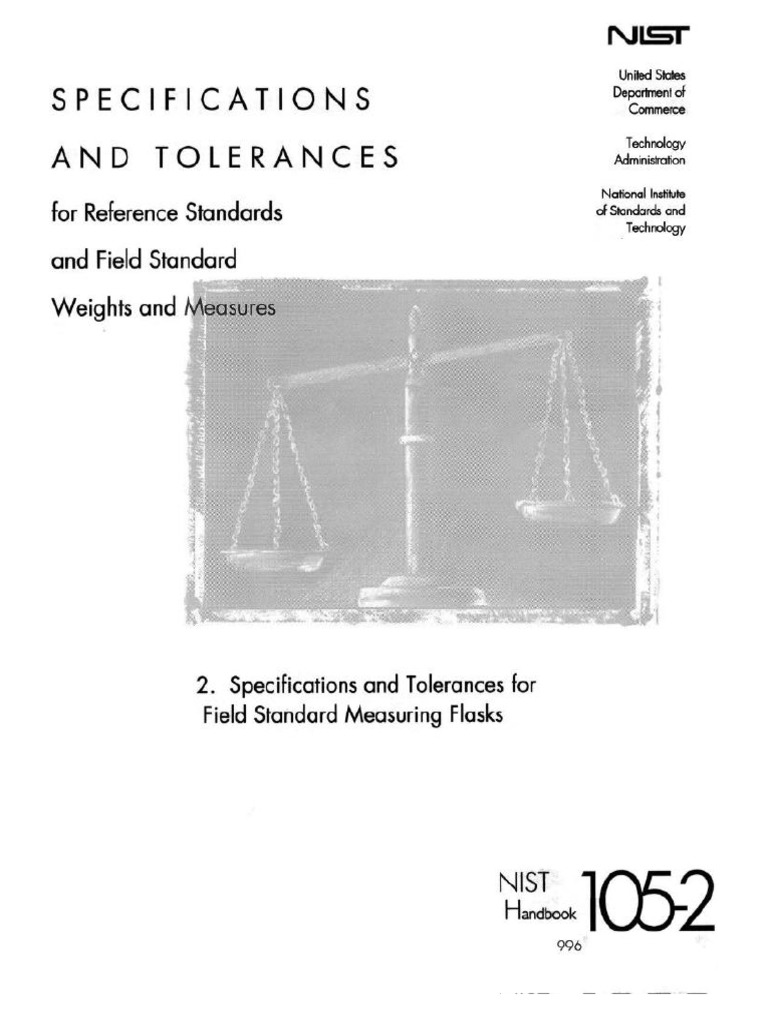 1996 NIST Handbook 105-2 Update | PDF | Calibration | Verification And ...