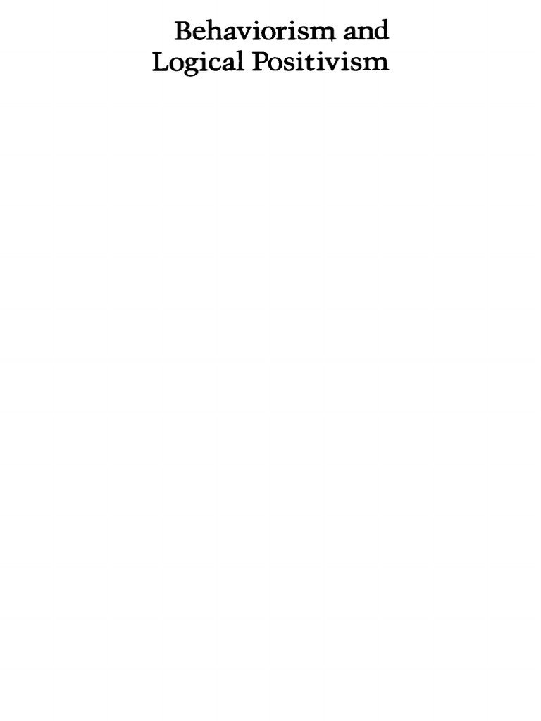 Behaviorism and Logical Positivism | Download Free PDF | Behaviorism ...