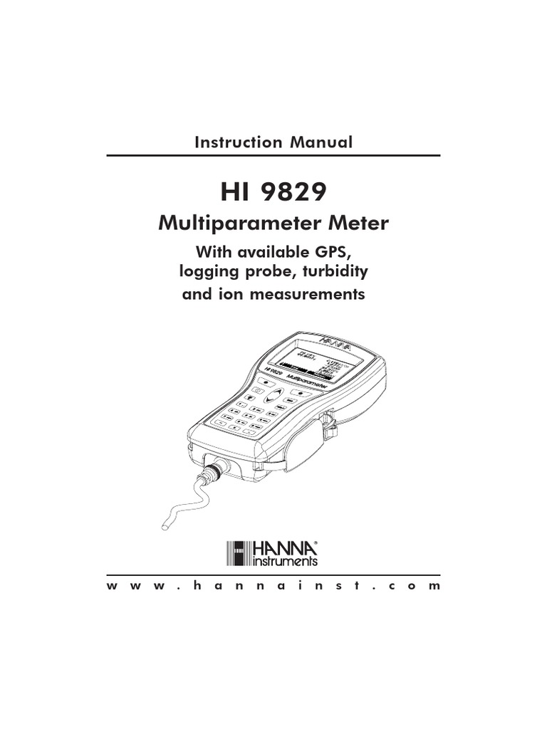 Multiparameter Portable Measuring Instrument Hi9829 Manual PDF | PDF ...