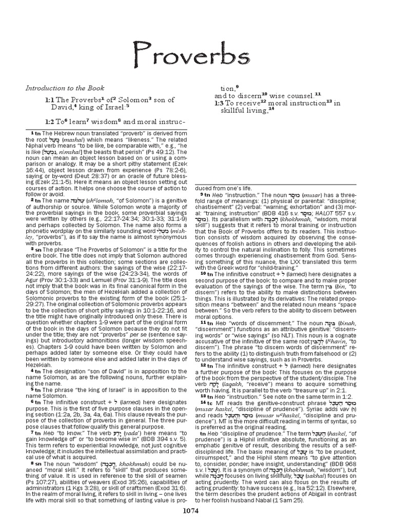 Proverbs | PDF | Book Of Proverbs | Language Mechanics