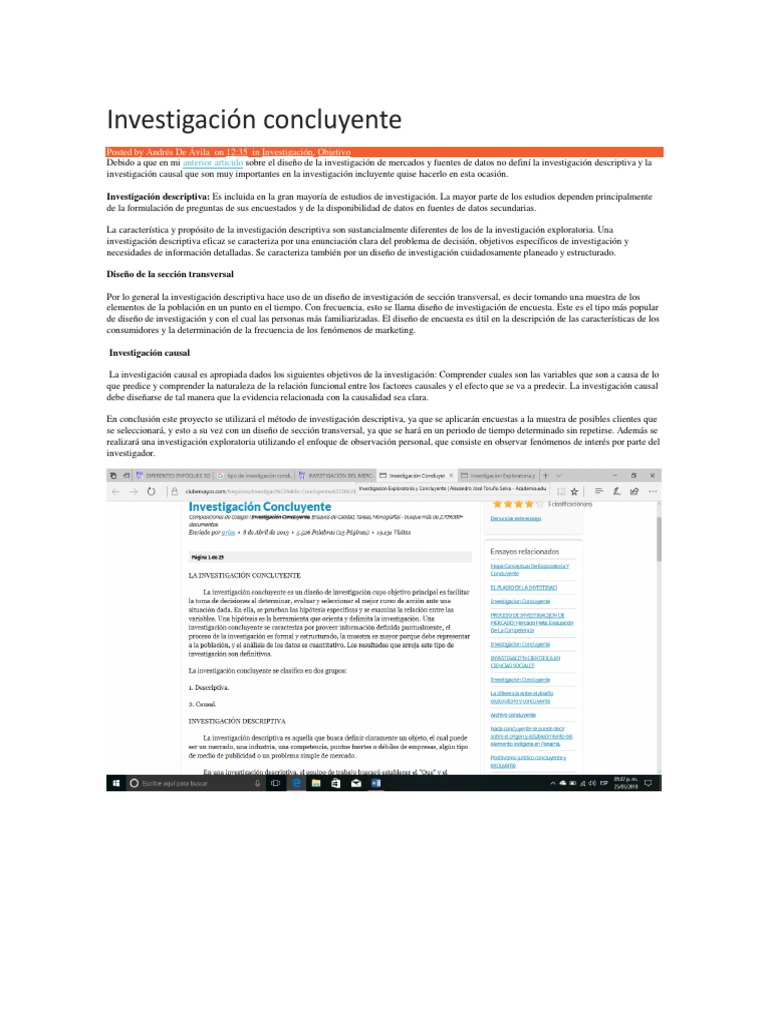 Investigación Concluyente | PDF | Investigación de mercado | Marketing