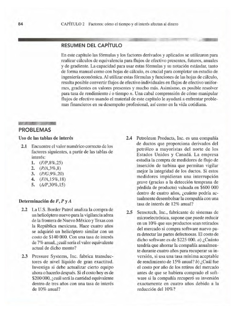 Blank L., & Tarquin A. (2006) - Capítulo 2 Ejercicios | PDF | Euro | Tasas de interés