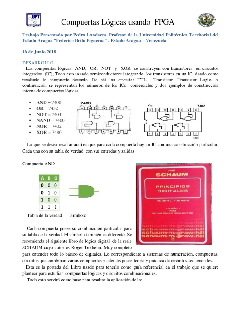 Compuertas Logicas Con FPGA | PDF | Arreglos de compuertas lógicas ...