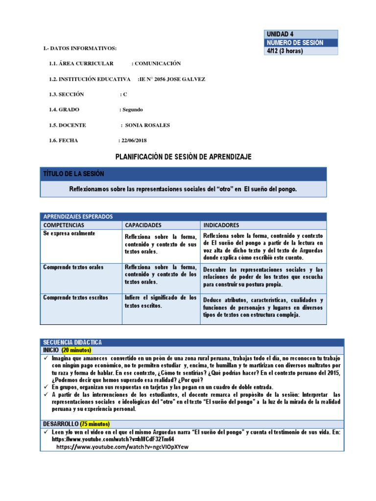 Com5 U4 Sesion 04 | PDF | Cuentos | Lectura (proceso)