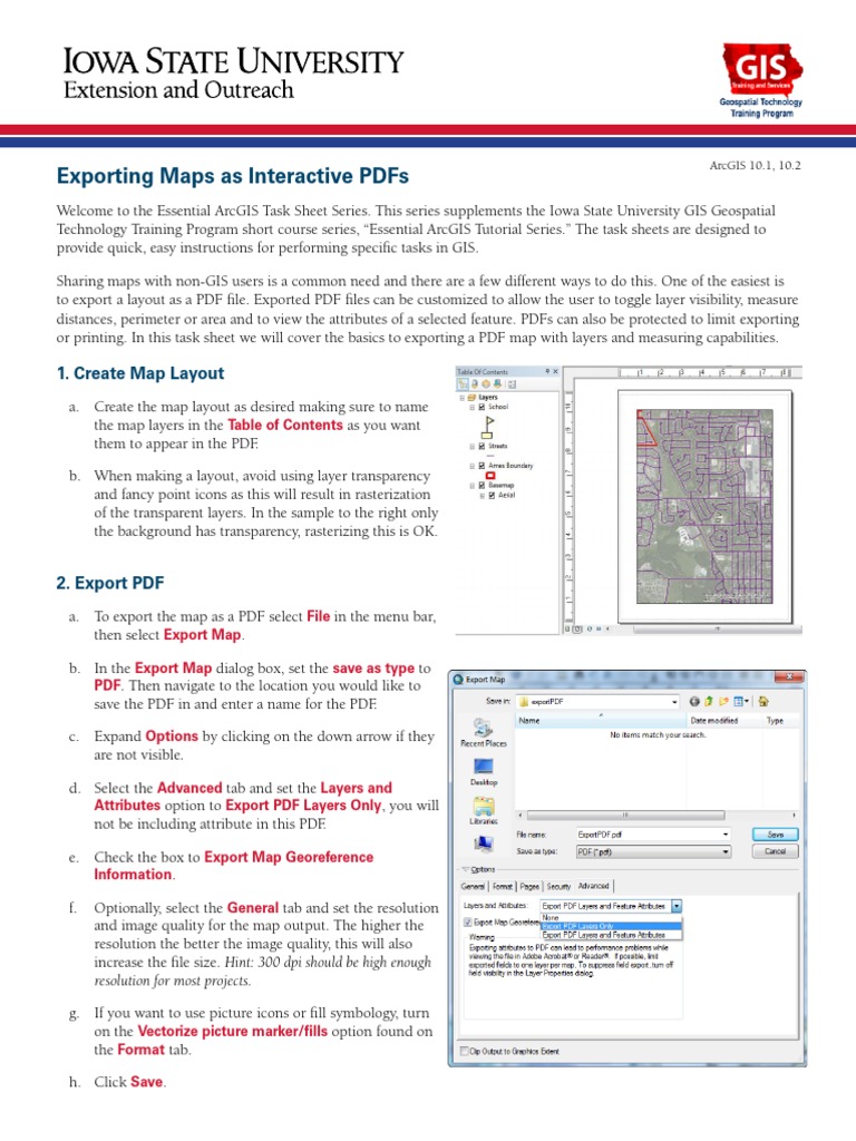 Exporting Maps As Interactive PDFS: 1. Create Map Layout | PDF | Icon ...