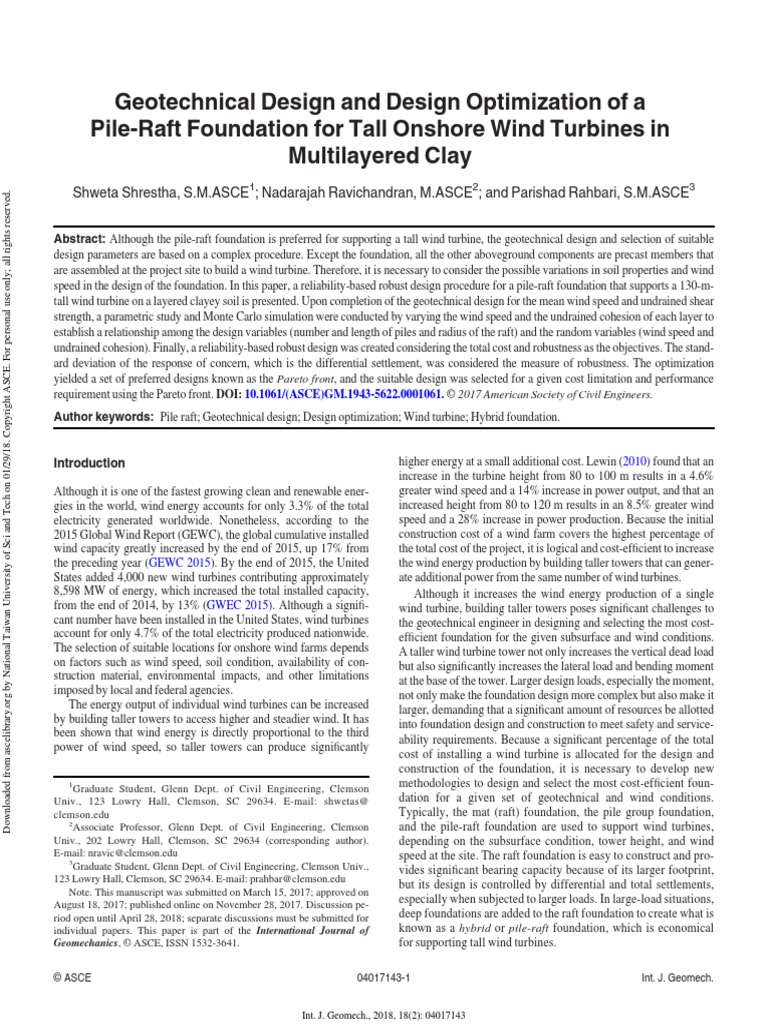 Geotechnical Design and Design Optimization of A Pile-Raft Foundation ...