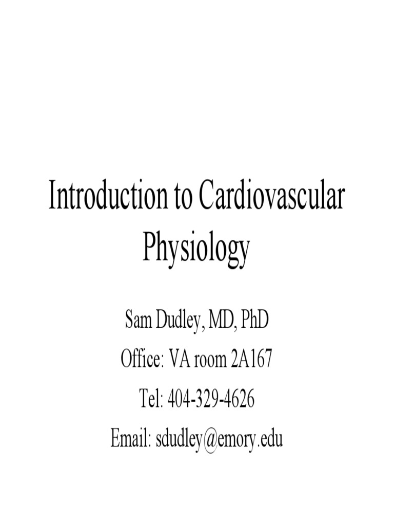 Introduction To Cardiovascular Physiology | PDF | Artery | Heart