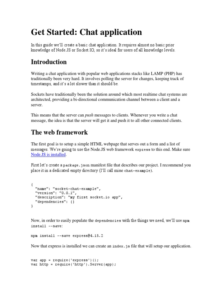 Get Started With SocketIO | PDF | Web Server | Internet & Web