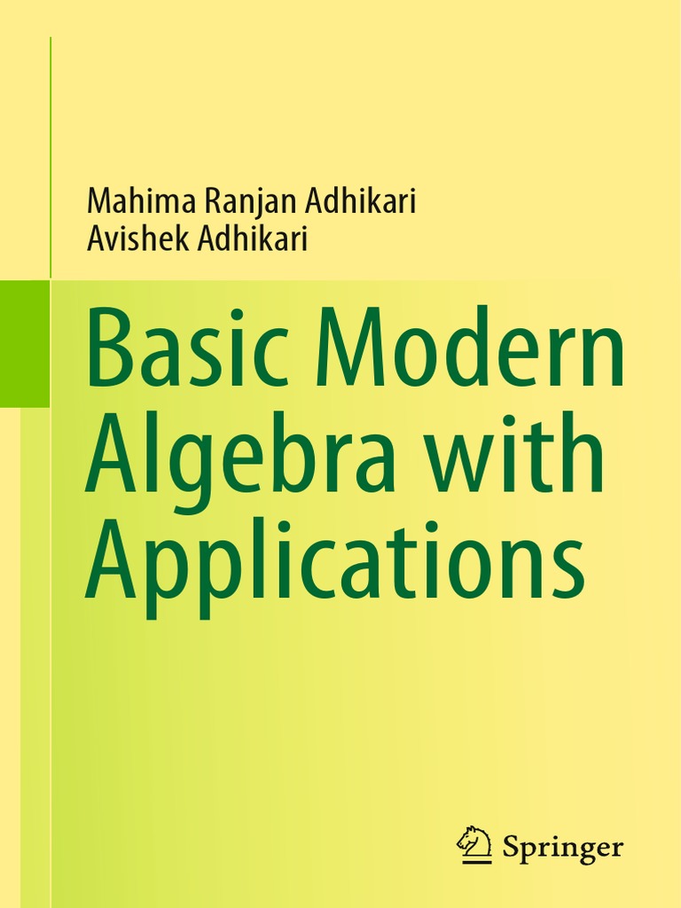 Basic Modern Algebra With Applications - Mahima Ranjan Adhikari | PDF | Ring (Mathematics ...