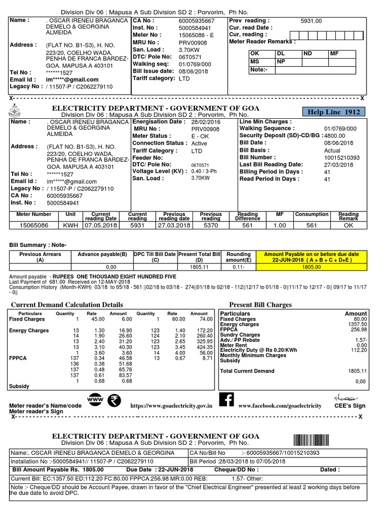 Electricity Bill | PDF | Cheque | Physical Quantities