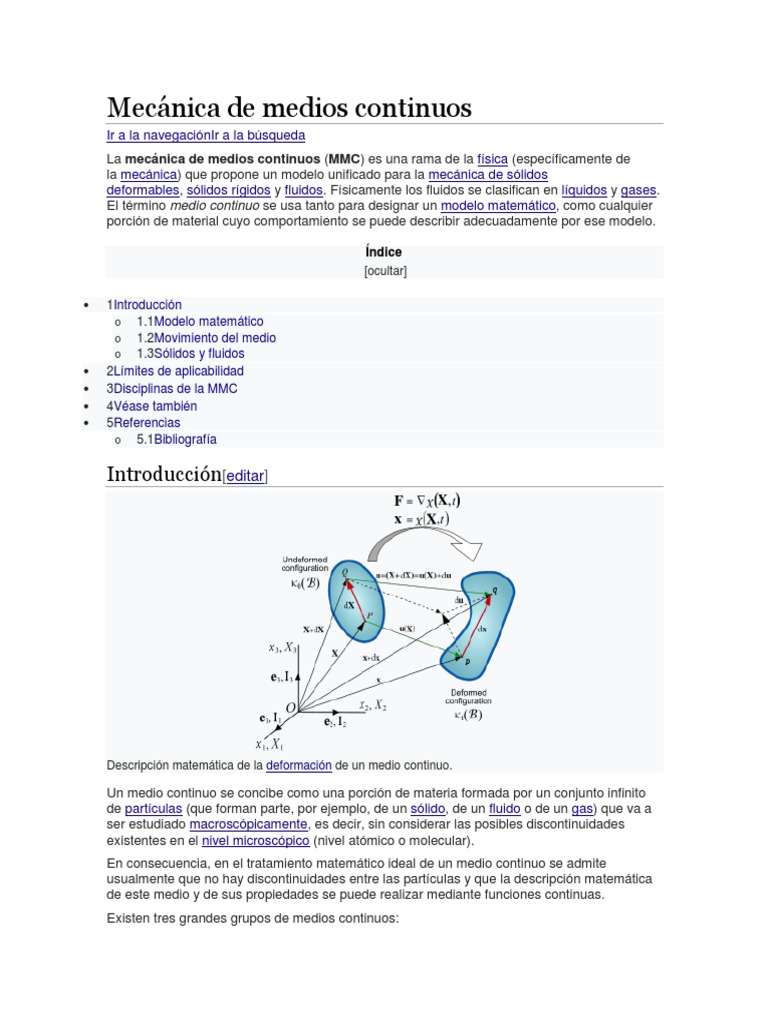 Mecánica de Medios Continuos | Mecánica de Medios Continuos | Ciencias ...