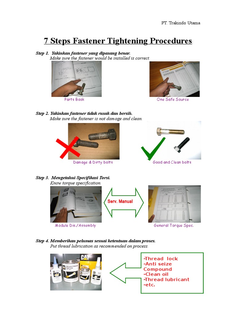 7 Steps Fastener Tightening Procedures | PDF
