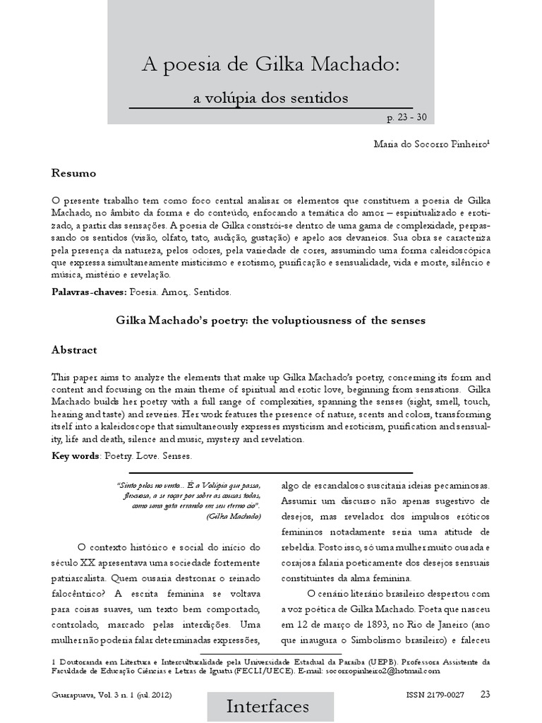 A Poesia de Gilka Machado | PDF | Simbolismo (artes) | Poesia