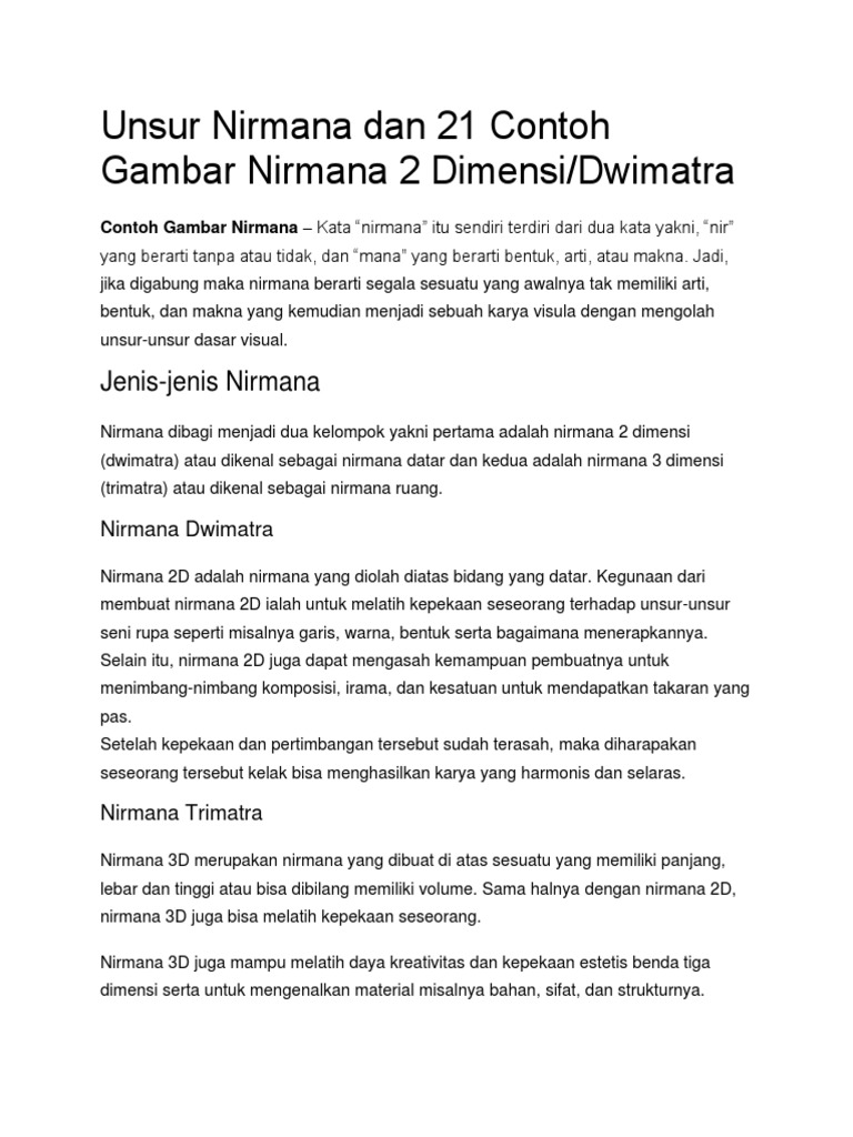 Contoh Nirmana 2D dan Unsur Dasarnya | PDF