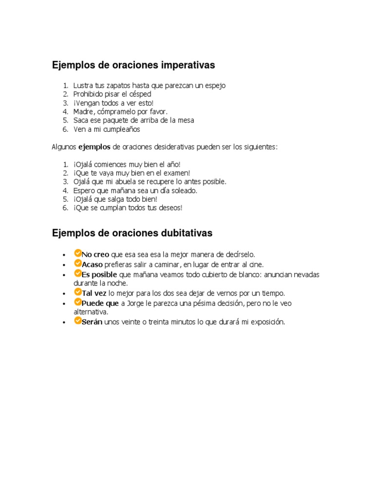Ejemplos de Oraciones Imperativas | PDF