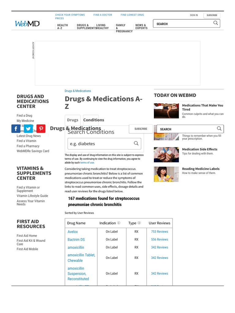 WebMD Drugs & Medications – Medical Information on Prescription Drugs ...