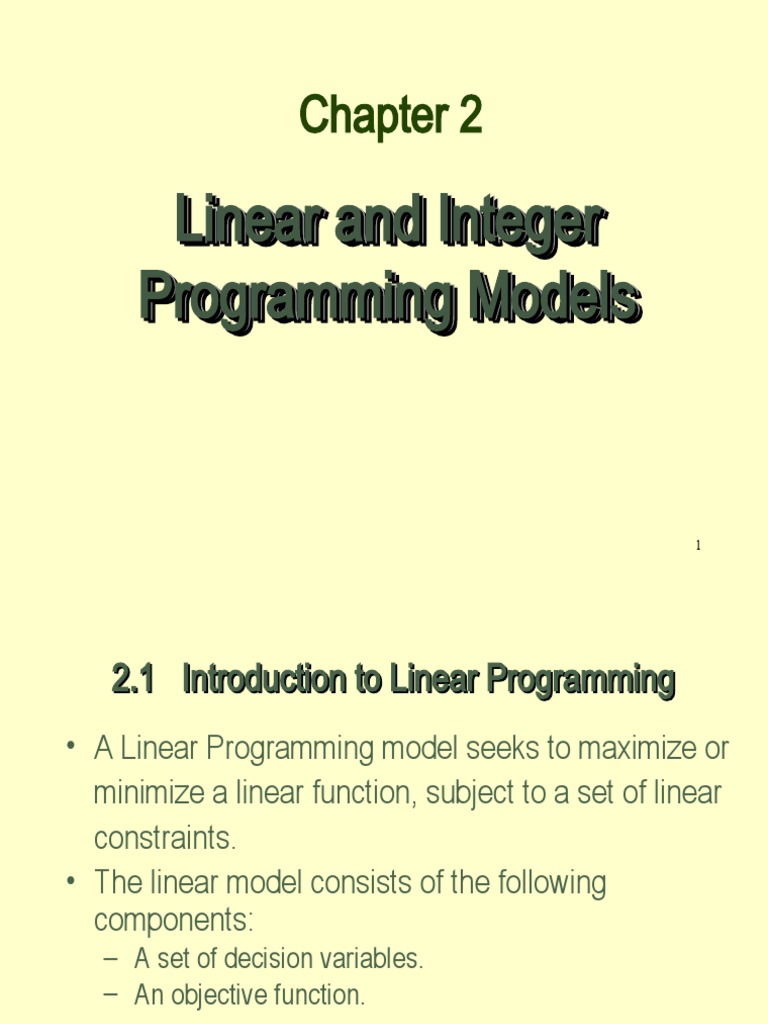 Lawrence&Pasternack - Ch02 - LPILP Models | PDF | Linear Programming | Mathematical Optimization