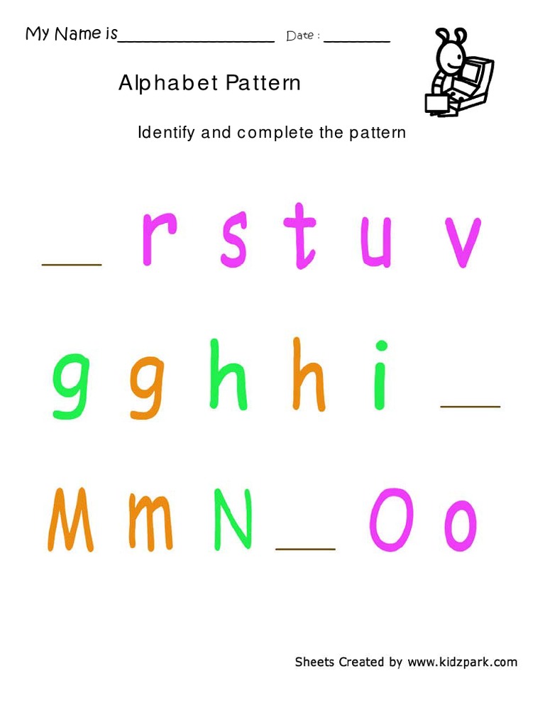 Alphabet Pattern: Identify and Complete The Pattern | PDF