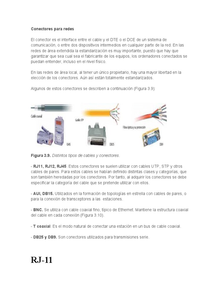 Conectores para Redes | PDF | Estándares de red | Transmisión de datos