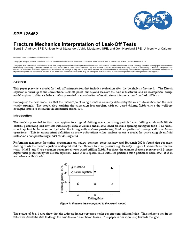 Fracture Mechanics Interpretation of Leak-Off Tests: 60 M Easured ...