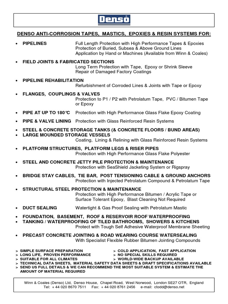 Denso Brochure 3 | PDF | Epoxy | Pipe (Fluid Conveyance)