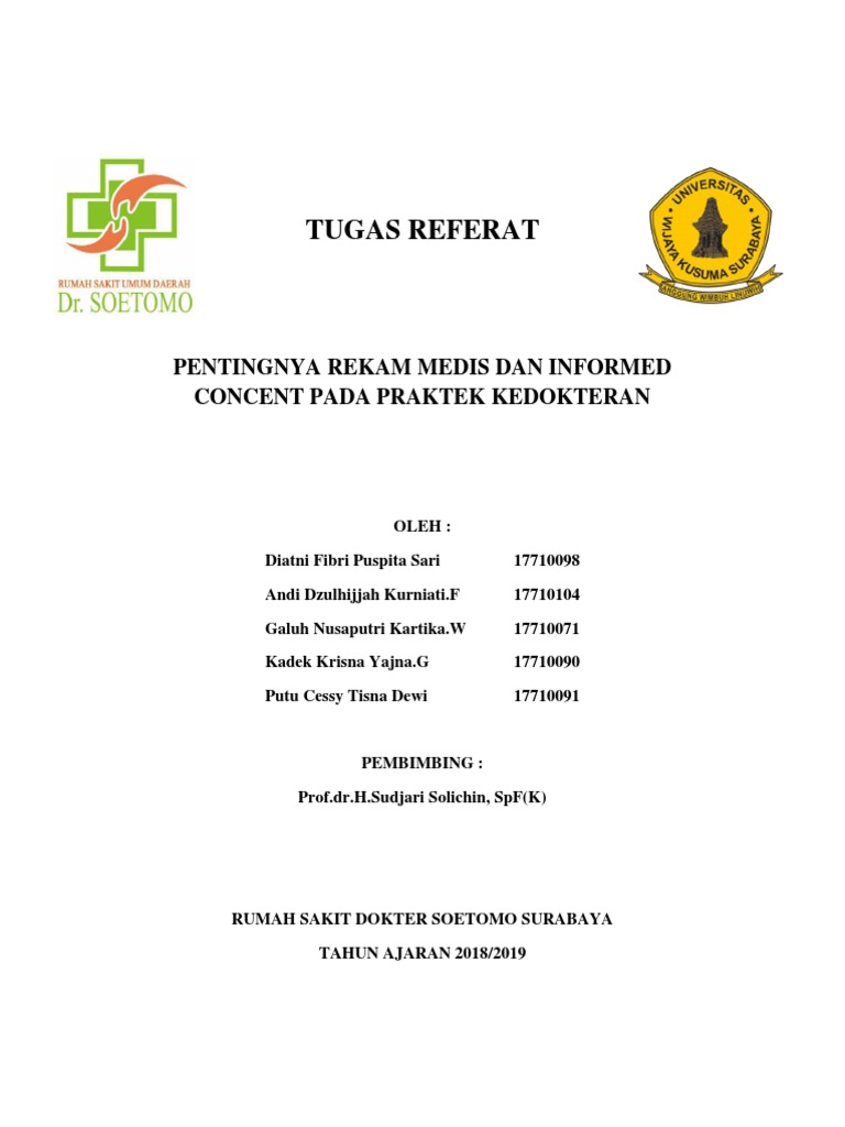 Rekam Medis dan Informed Consent Kedokteran | PDF | Kesehatan Holistik ...