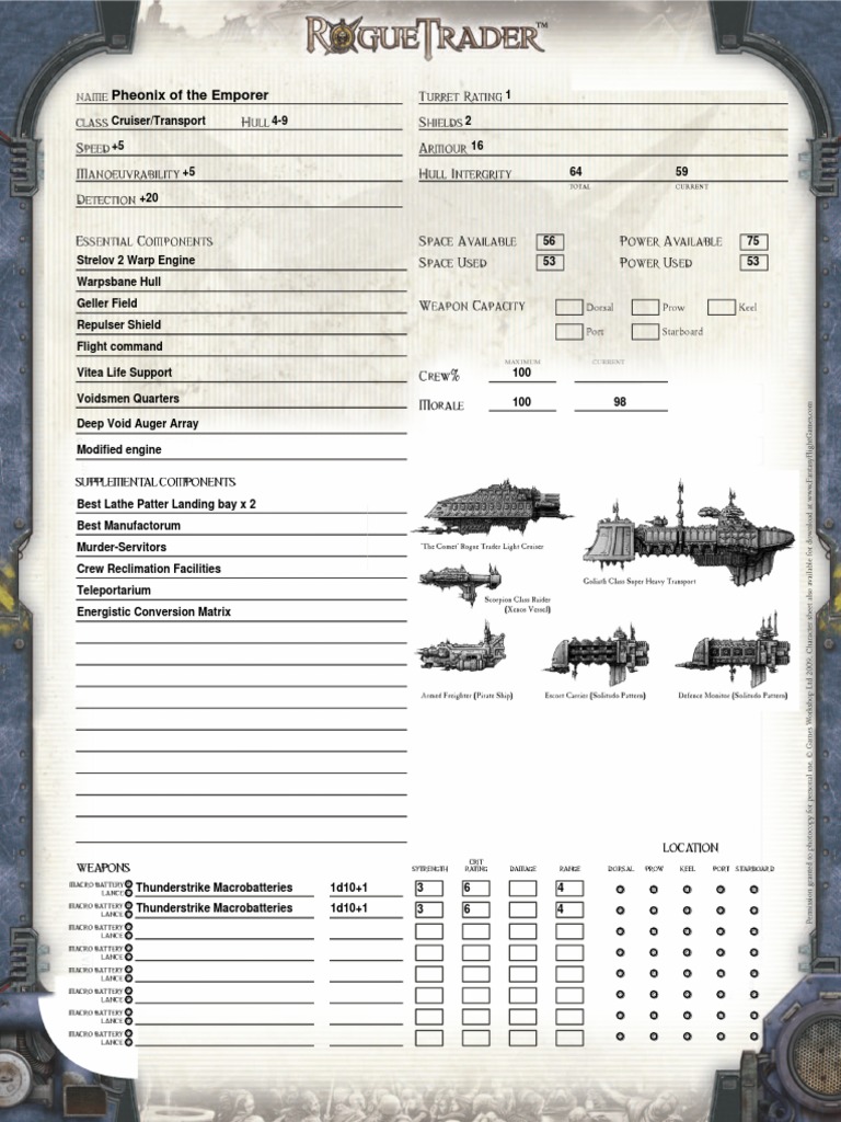 Ship specifications and system details for an Imperial cruiser ...