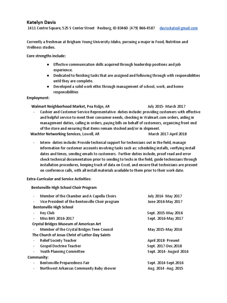 2017-Present Resume | PDF | Walmart | Business