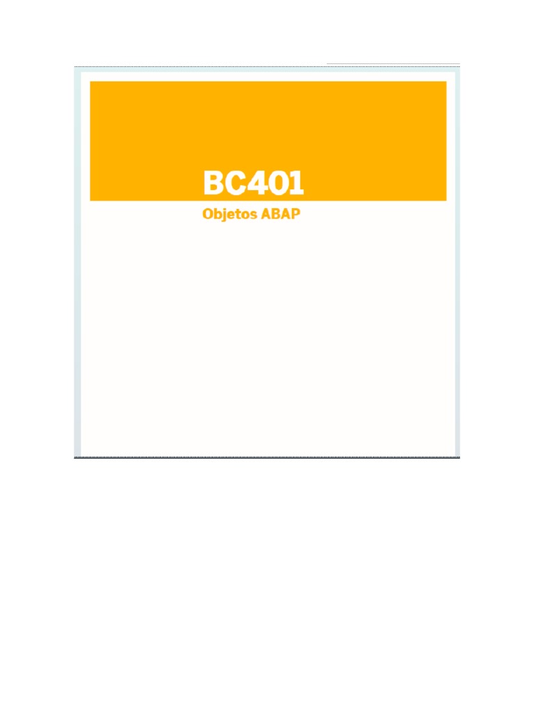 Objetos Abap Bc401 Es Col15 | PDF