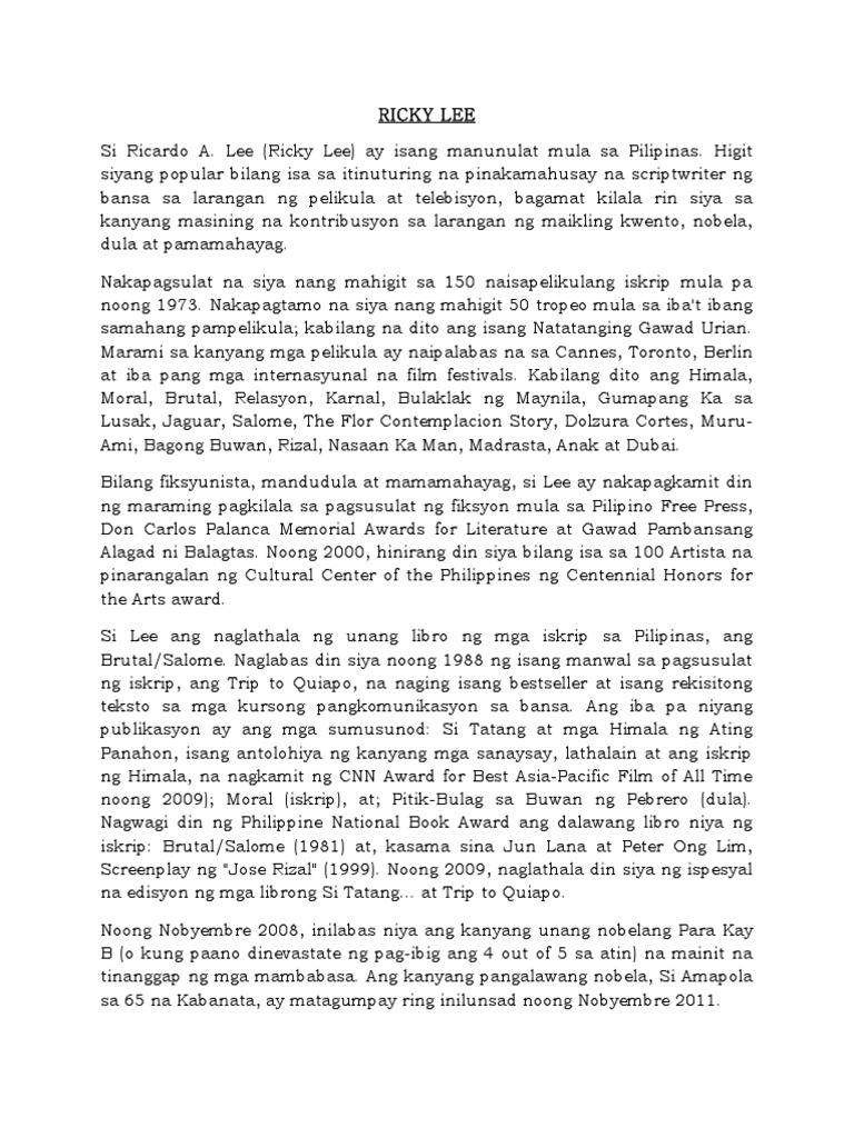 Ricky Lee | PDF