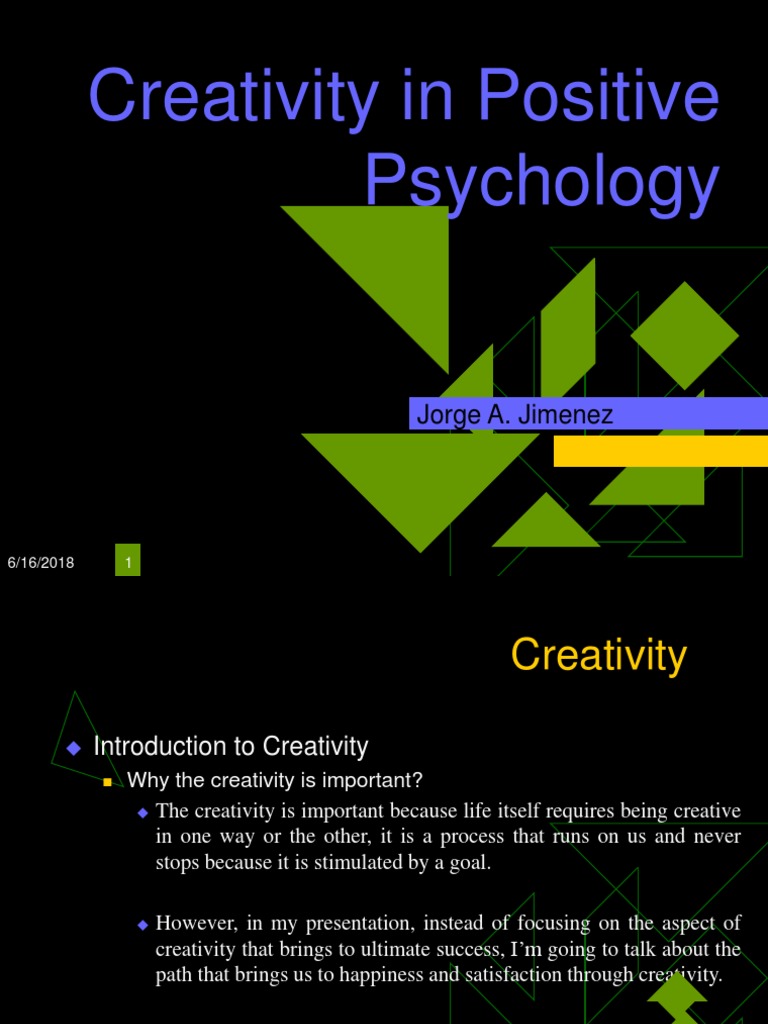 Creativity in Psychology. | PDF | Creativity | Happiness