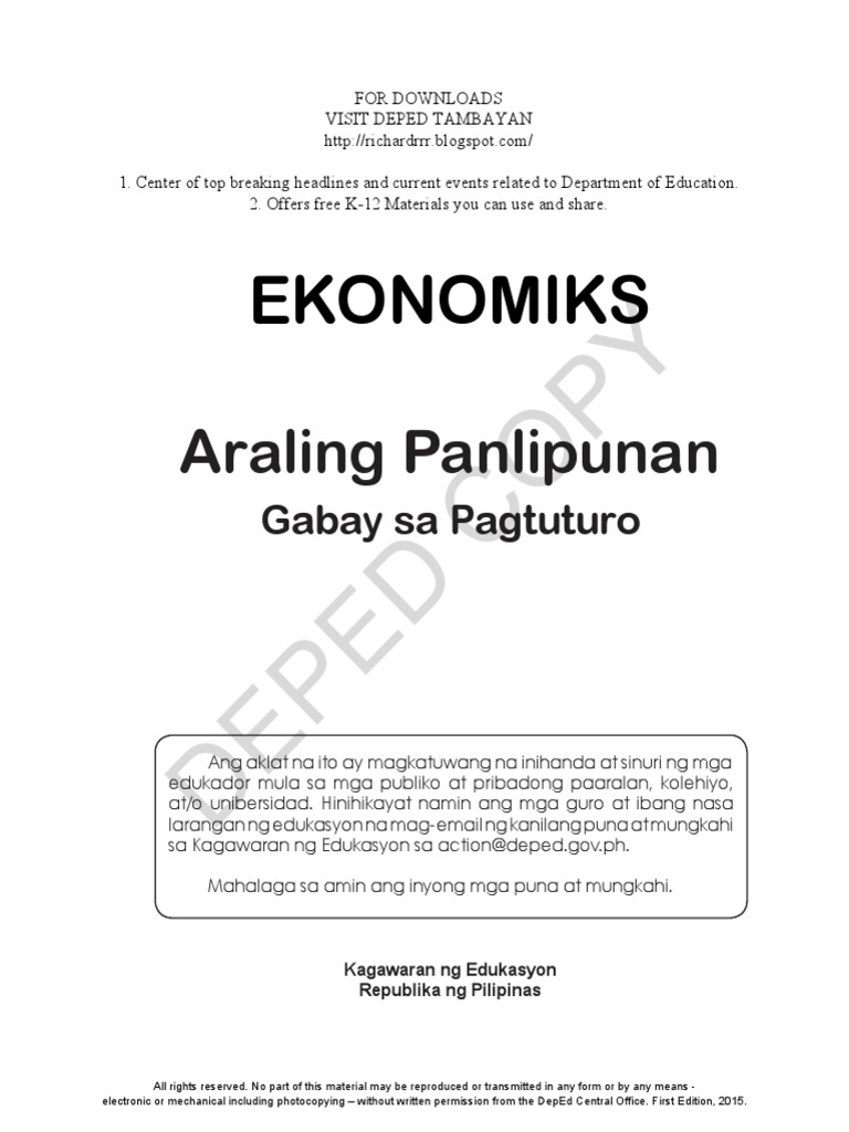 AP 9 Ekonomiks TG U2 | PDF