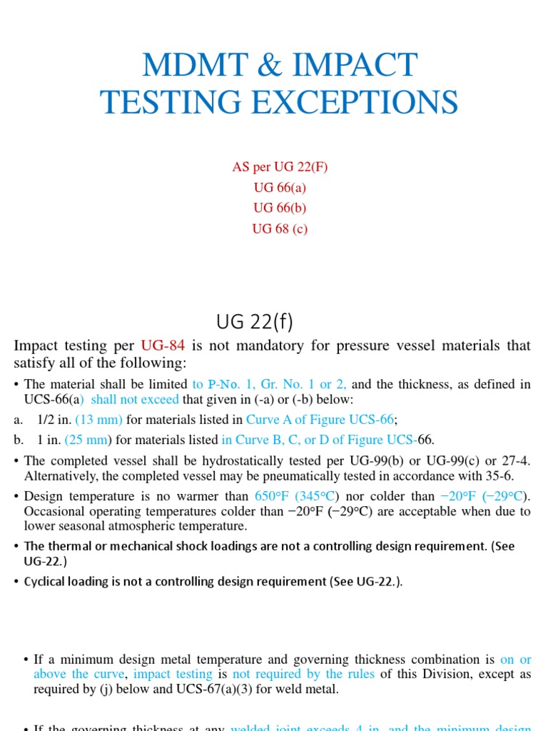 MDMT and Impact Testing Guidelines | PDF | Temperature | Materials Science
