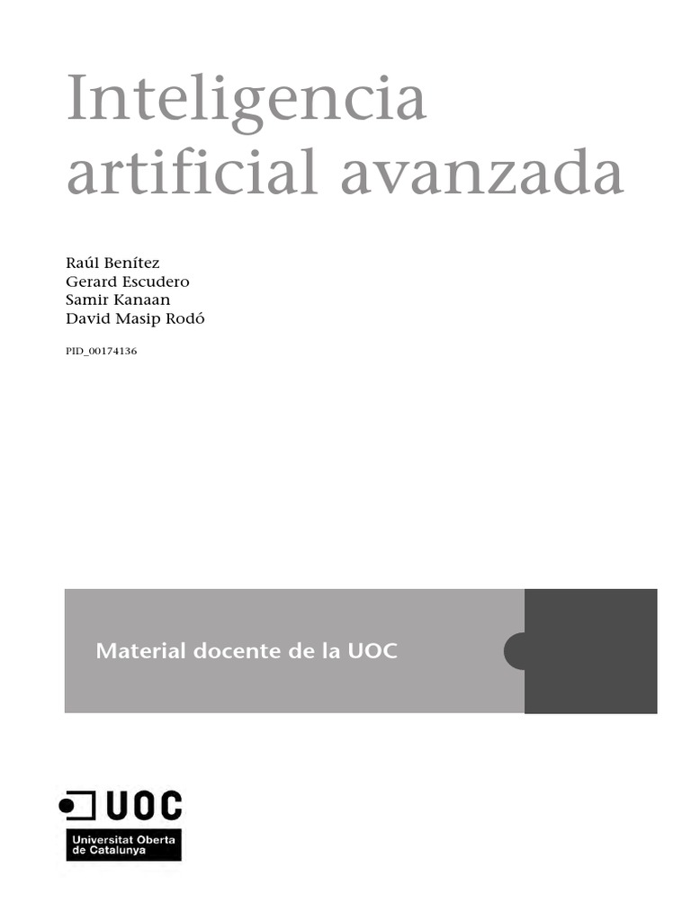 Inteligencia Artificial Avanzada (Intro) | PDF