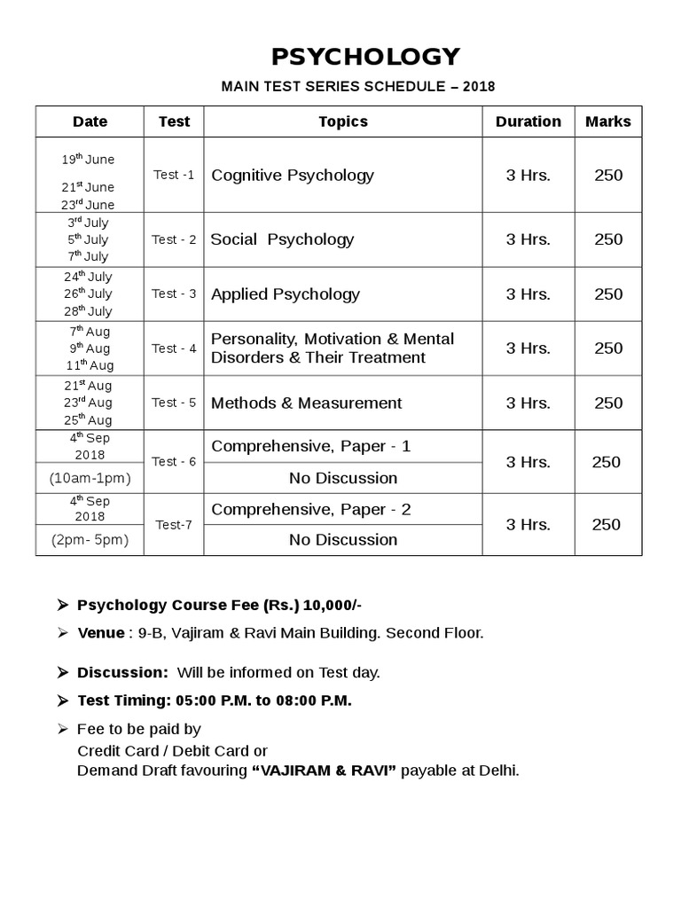 Psychology Test Series June 2018 | PDF | Applied Psychology | Intelligence