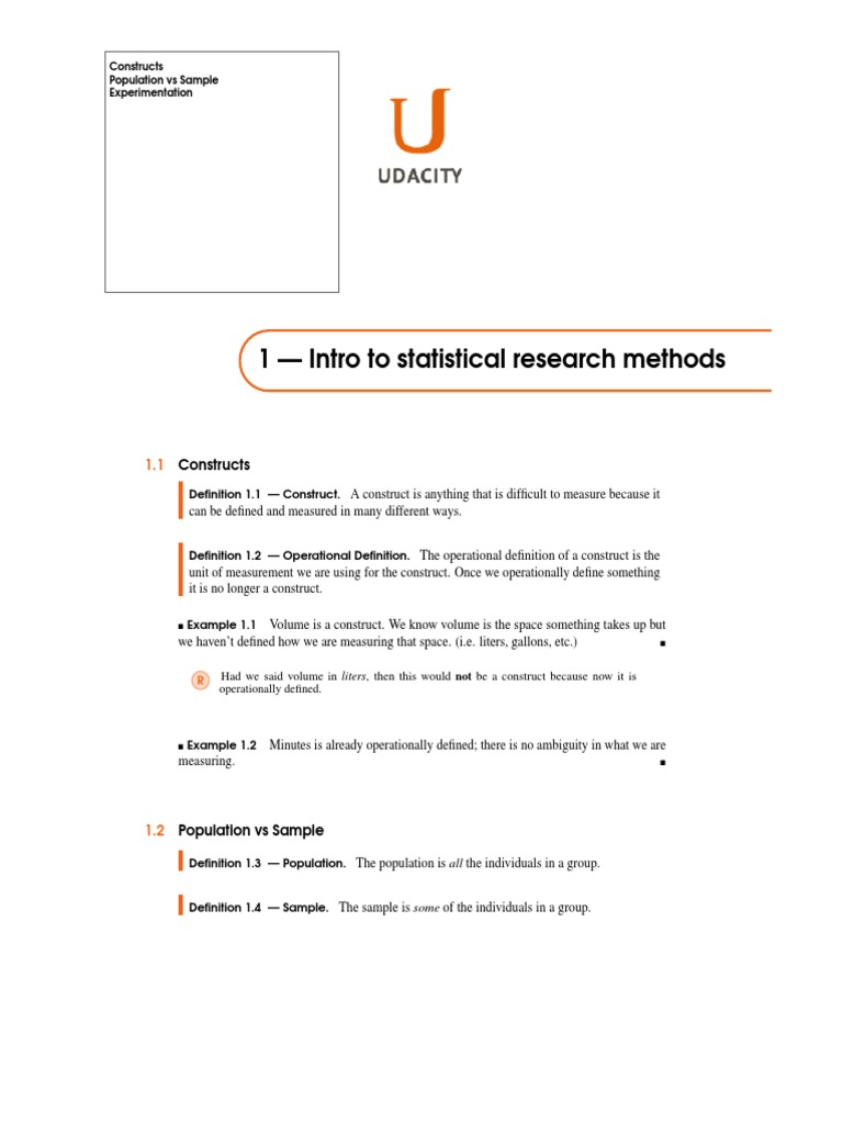 1 - Intro To Statistical Research Methods: Constructs | PDF ...