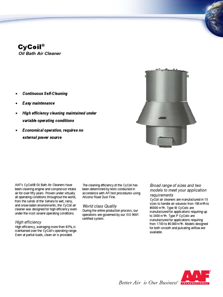 AAF Cycoil Datasheet en | PDF | Mechanical Engineering | Nature