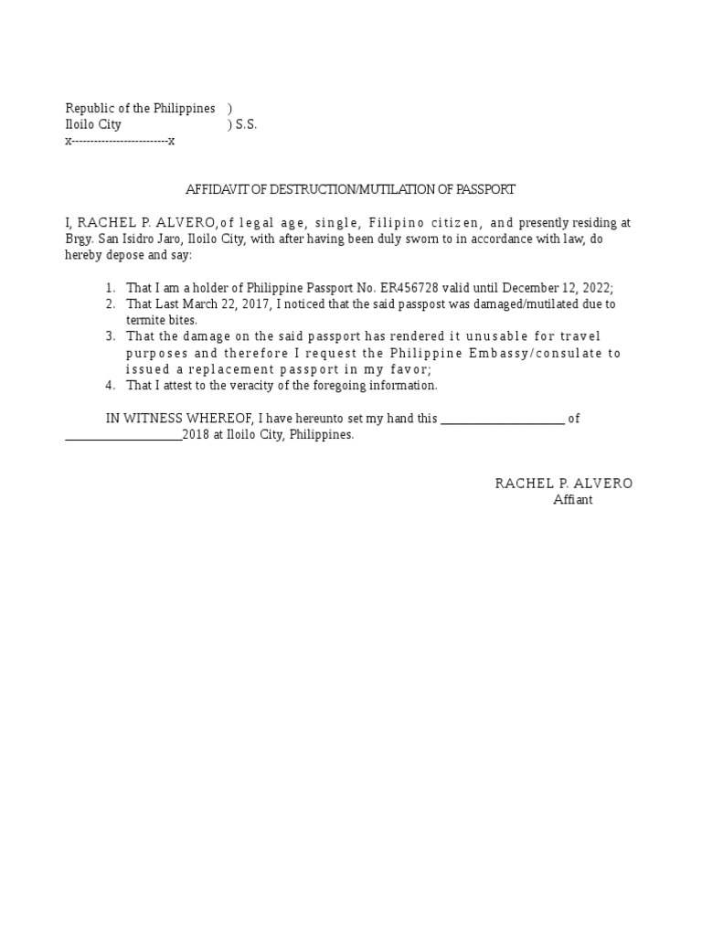 Affidavit of Mutilation | Download Free PDF | Affidavit | Document