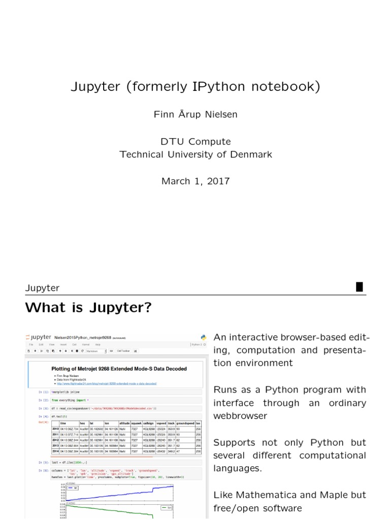 Jupyter (Formerly Ipython Notebook) : Finn Arup Nielsen | PDF | Computing | Software