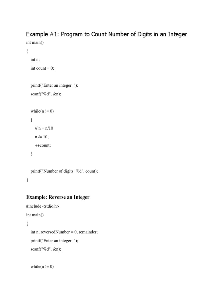 C Example Programs | PDF | C (Programming Language) | Array Data Structure