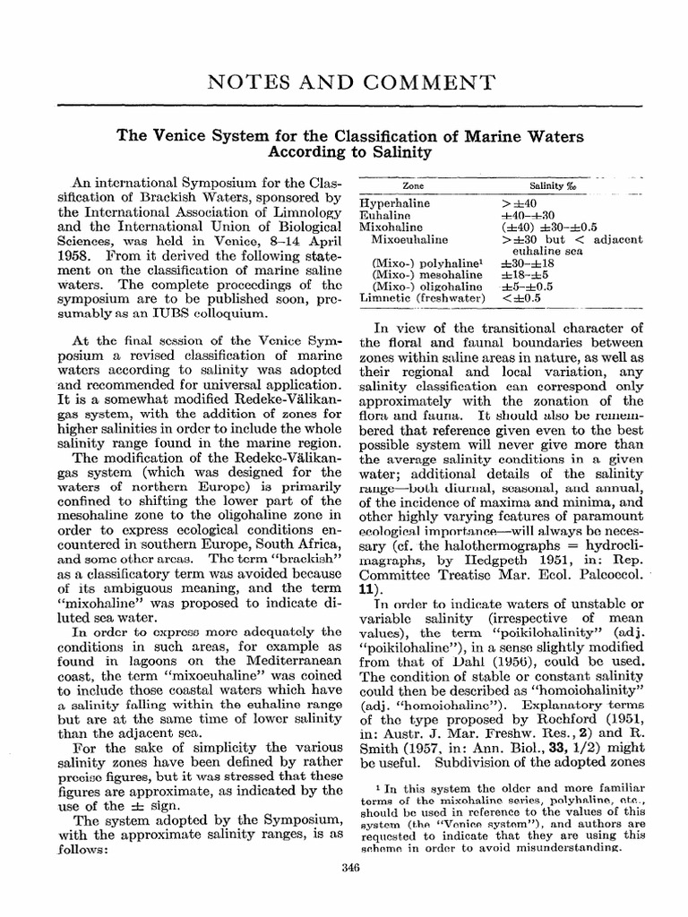 Classification of Marine Waters | PDF | Salinity | Oceans
