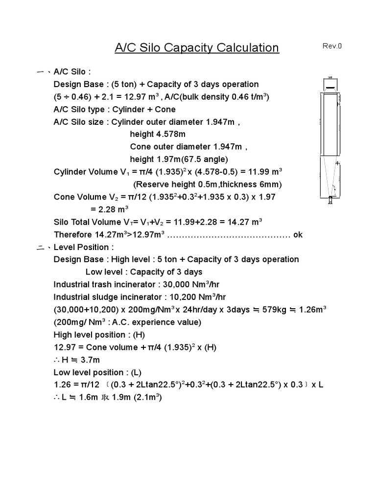 A/C Silo Capacity Calculation Guide | PDF | Science & Mathematics ...